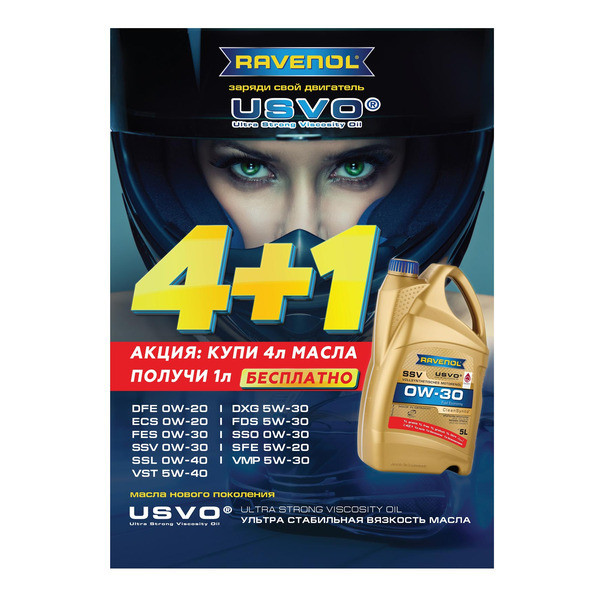 Плакат RAVENOL "Акция 4+1" (А3)